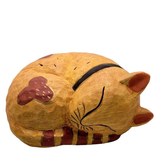 Accents | Vtg Carved Solid Wood Cat Handcrafted | Poshmark